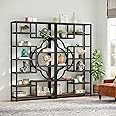 Amazon.com: Tribesigns Bookshelf Set of 2, Large Bookcase with Unique ...