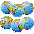 Amazon.com: 12 Pack Inflatable Beach Balls Bulk Jumbo 16" World Globe ...