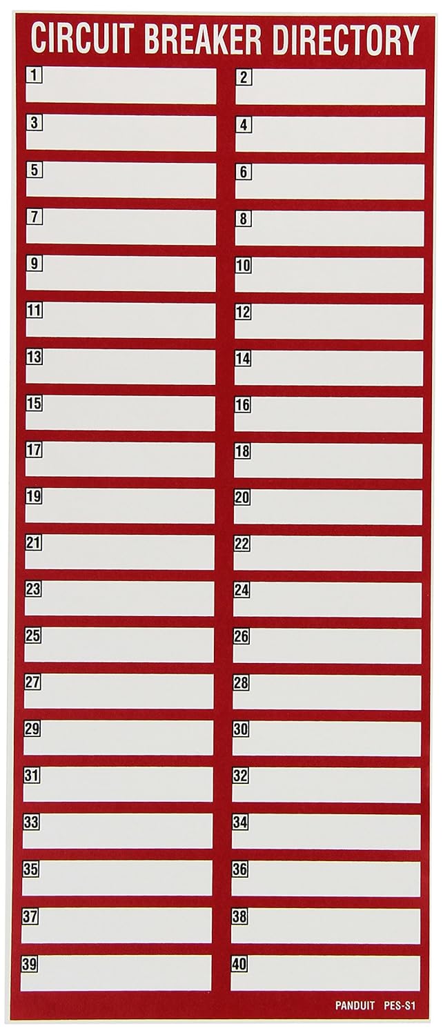 Electric Panel Label Template