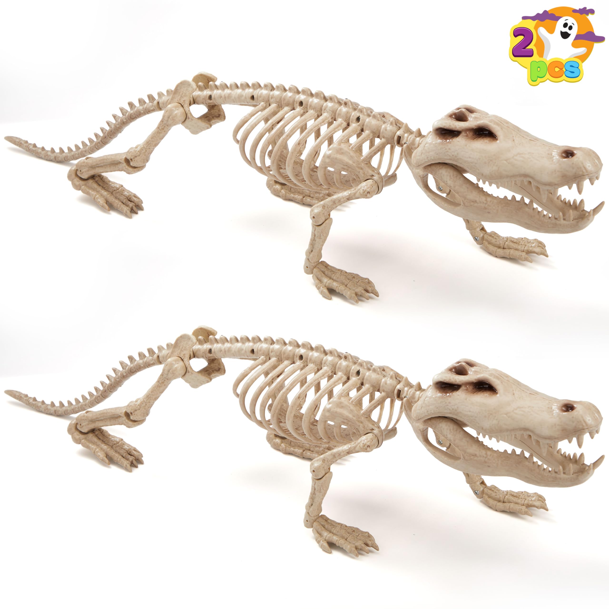 JOYIN 28" Halloween Skeleton Crocodiles with Posable Joints, Halloween ...