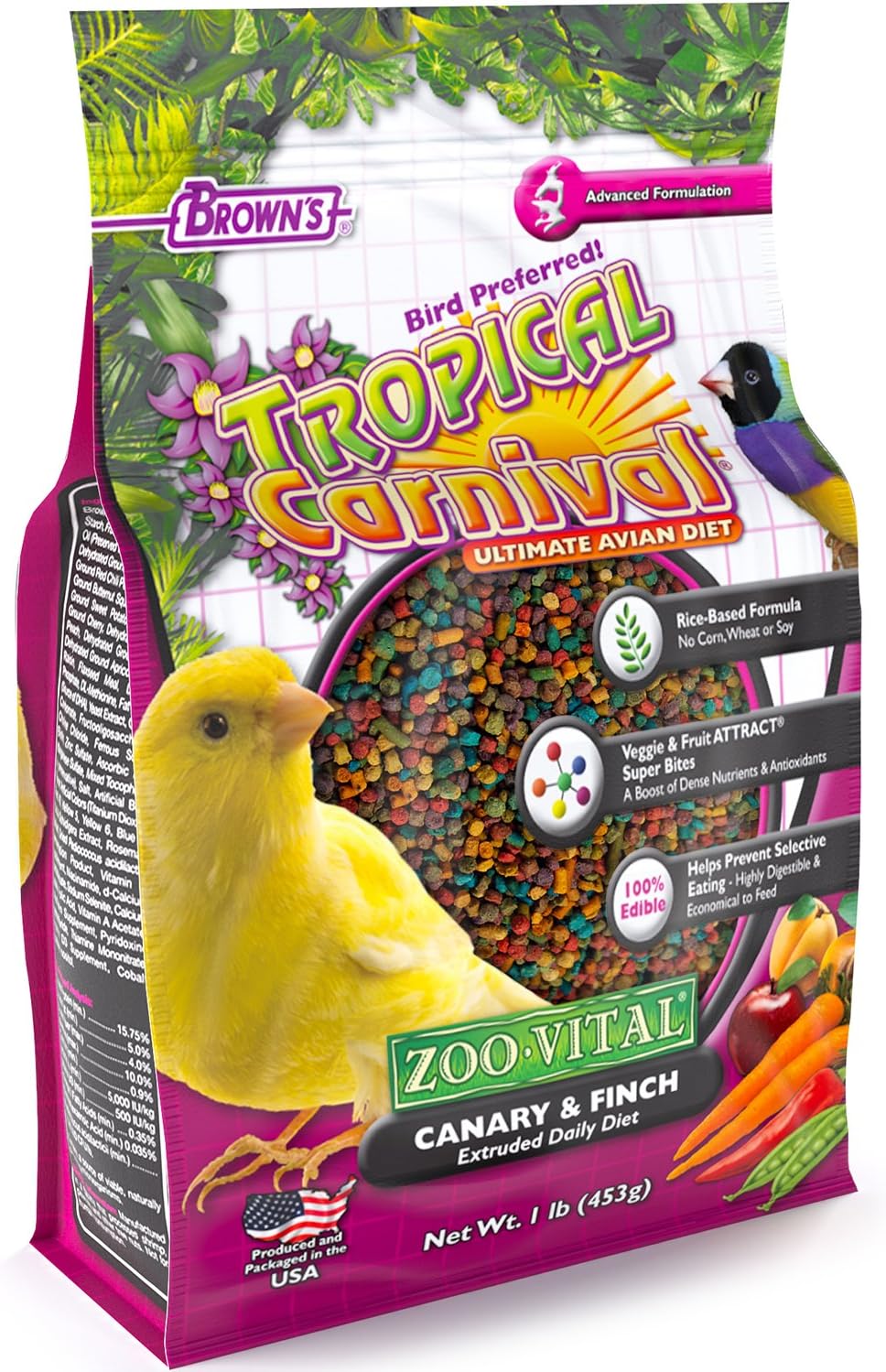 Amazon.com : F.M. Brown'S Tropical Carnival Zoo-Vital Canary & Finch ...