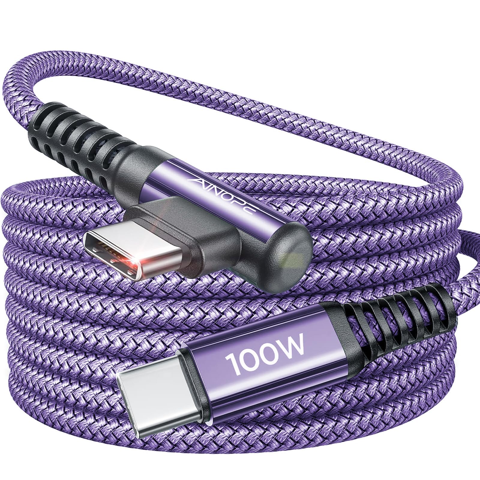 AINOPE USB C to USB C Cable 100W Durable iPhone 16 Charger Cord Right ...