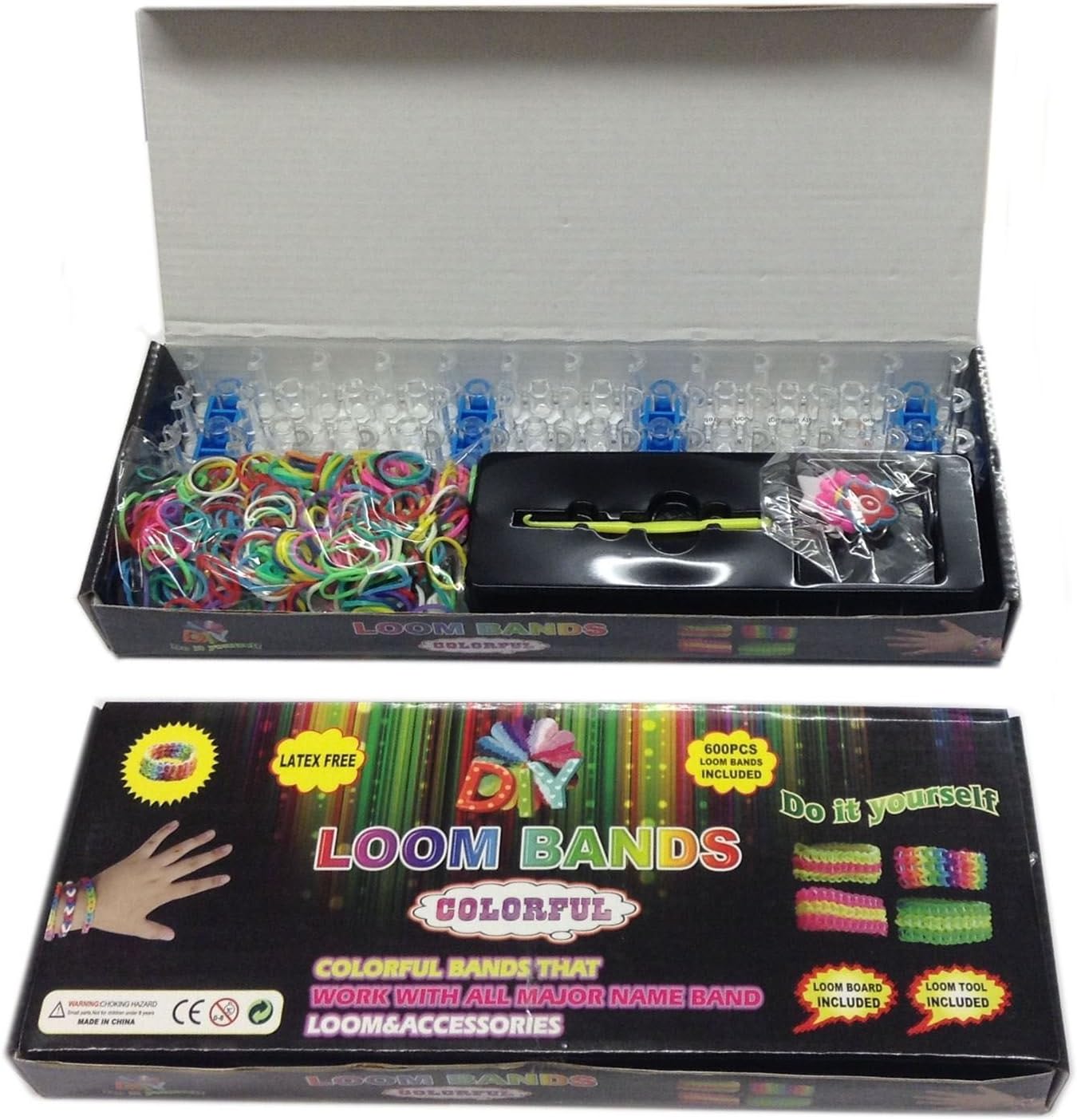 Loom Bands Friendship Bracelet Kit - 600 Latex Free Bands + 24 S-Clips ...