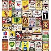 Amazon.com: Reproduced Vintage Tin Sign Pack, Gas Oil Retro Advert Antique Metal Signs for ...