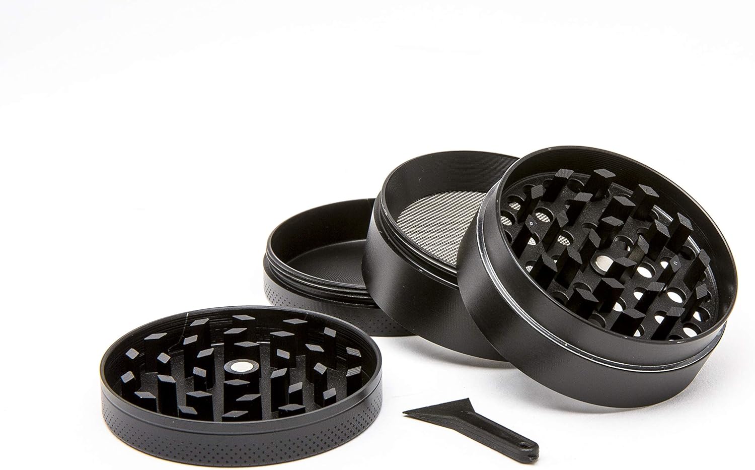 Discreet Smoker Gun Metal Grinder 4 Piece Herb Spice Grinder – BigaMart
