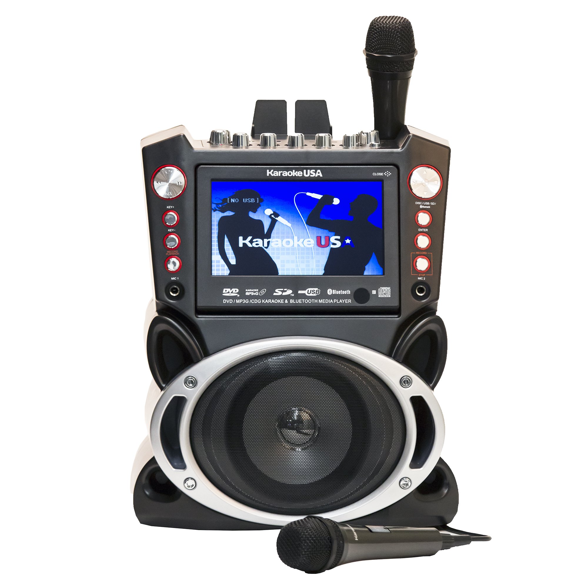 Karaoke USA GF845 Complete Karaoke System with 2 Microphones, Remote ...