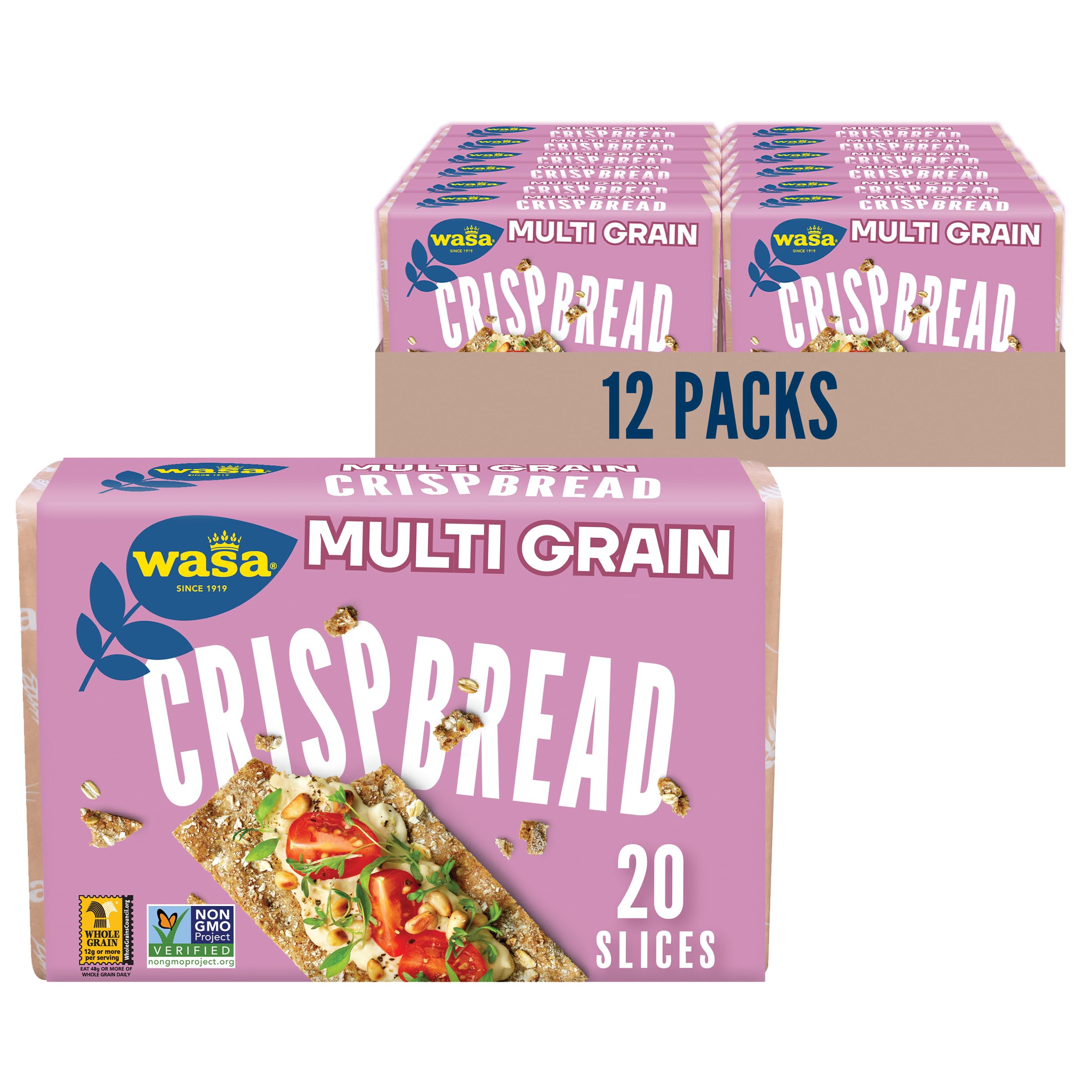 Wasa Multi Grain Crispbread, 9.7 oz (Pack of 12), Multigrain Crackers ...