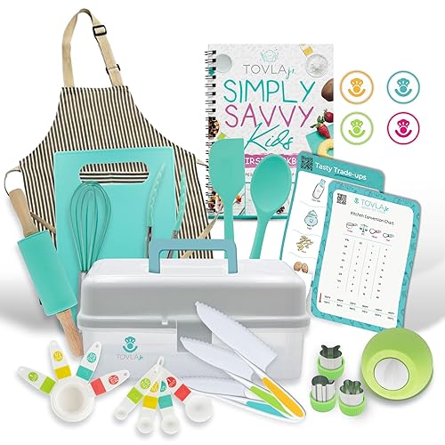 Tovla Jr. Kids Real Cooking and Baking Gift Set with Cookbook and ...