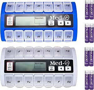 MED-Q Medication Compliance System Programmable Smart Pill Box (1 White ...