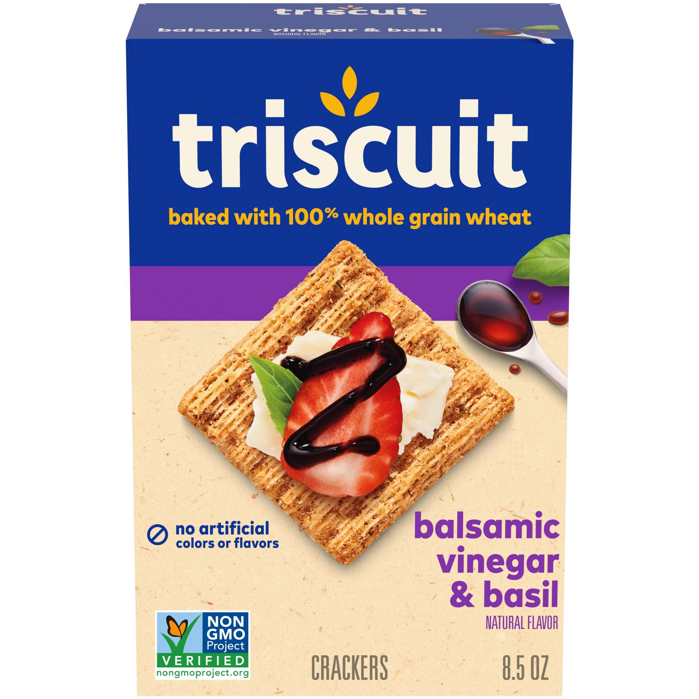 Triscuit Balsamic Vinegar & Basil Whole Grain Wheat Crackers, 8.5 oz 6 ...