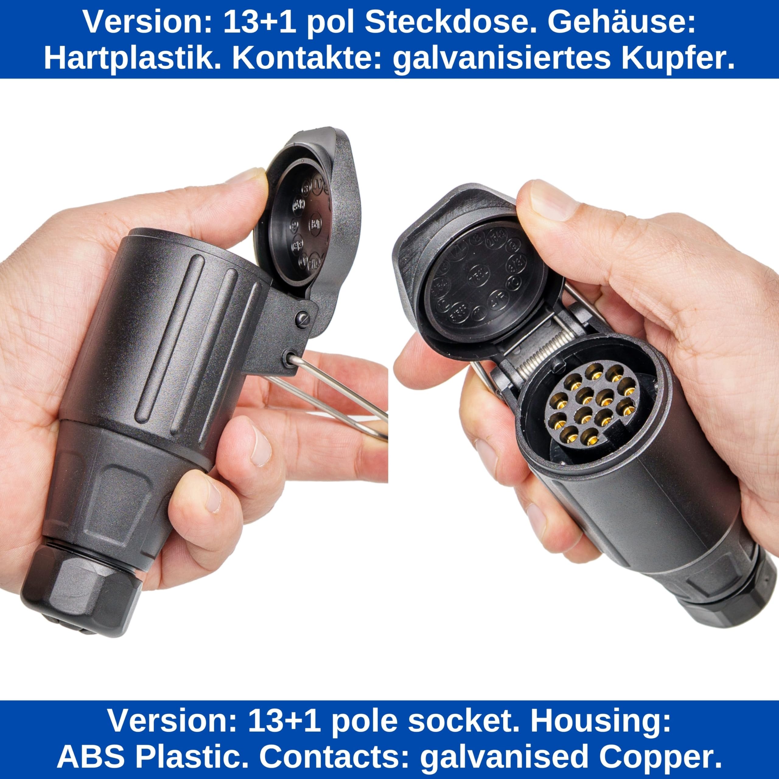 Mua 13+1 polige Anhänger Steckdose, Langversion mit Metallbügel ...