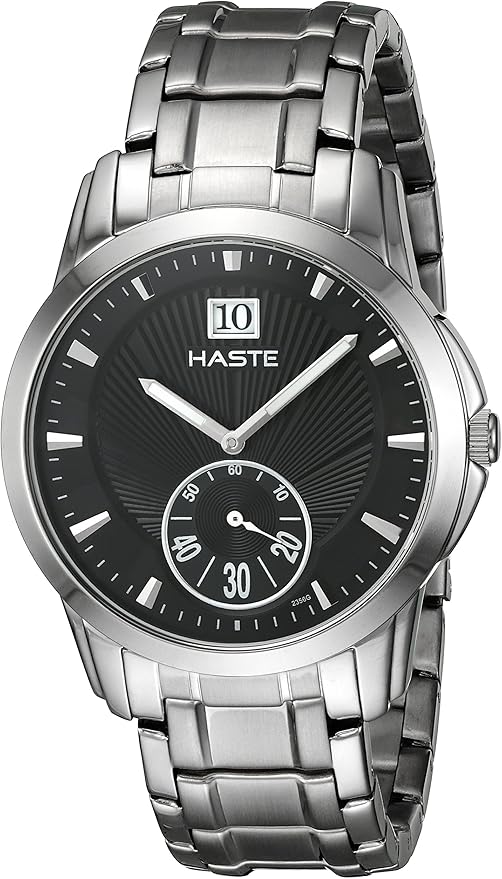 Haste 112421356 Reloj Clásico Análogo para Hombre, Bisel Plata: Amazon ...