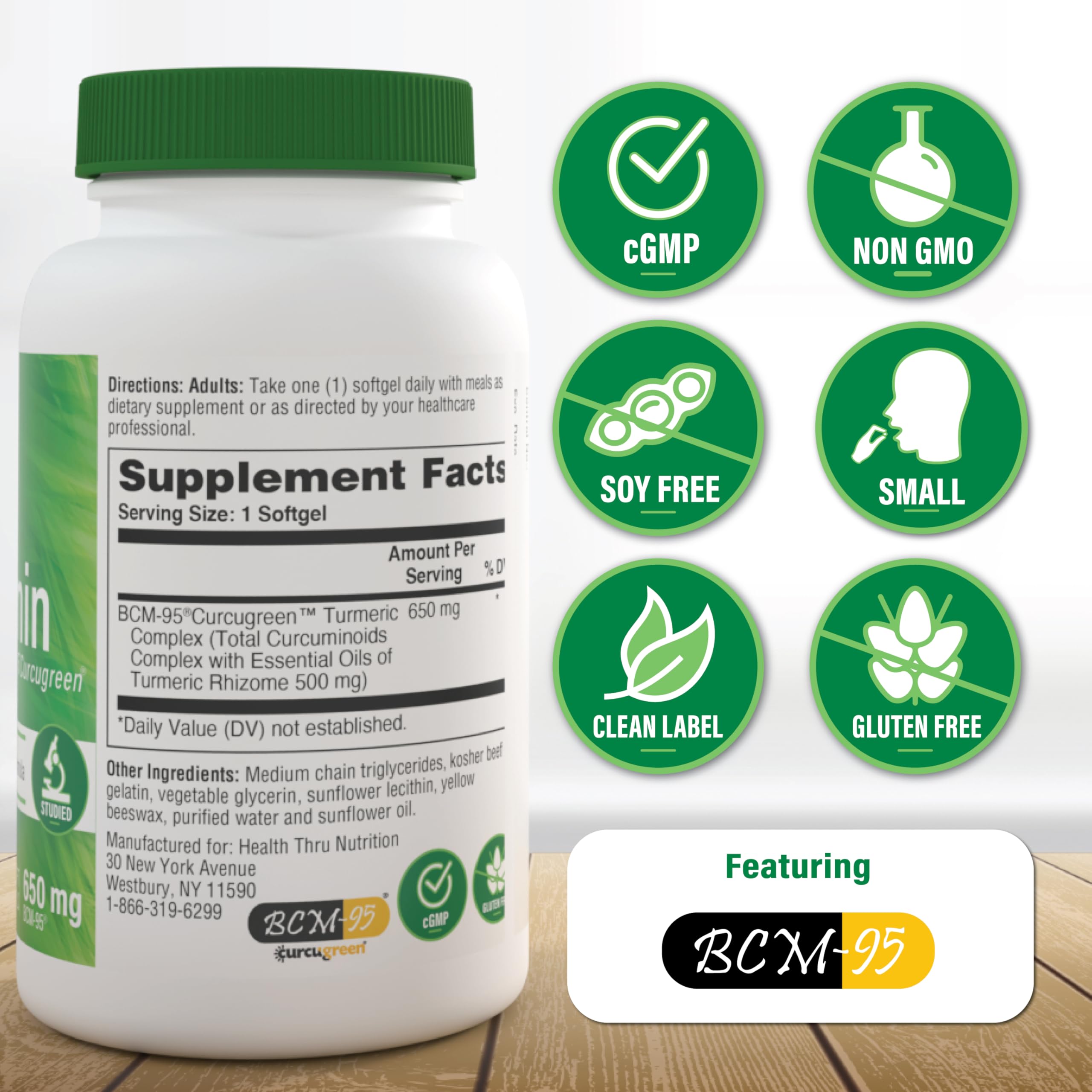 Mua Health Thru Nutrition Curcumin 650mg BCM-95 Curcugreen | Turmeric ...