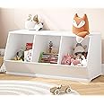 Amazon.com: UTEX Stackable Toy Storage Cabinet, Wooden Cubby Organizer ...