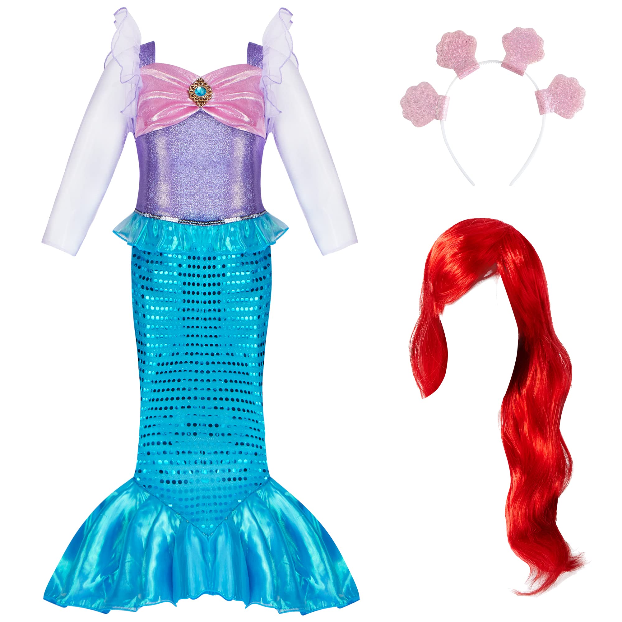 Spooktacular Creations Girls Little Mermaid Costume, Classic Simple ...