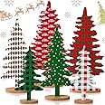 Amazon.com: 6 Pieces Wood Christmas Tree Sign Decor Farmhouse Christmas ...