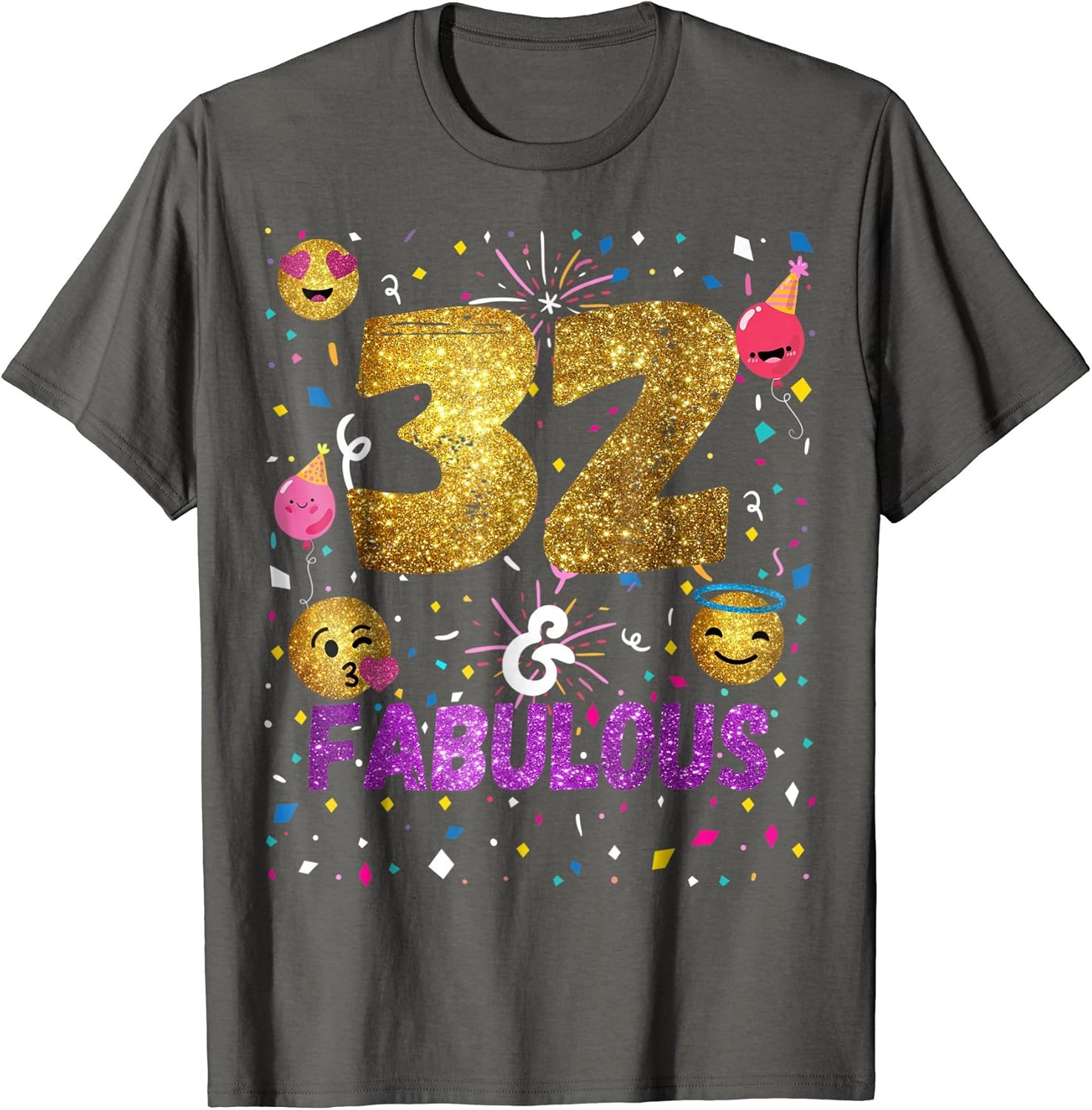 Amazon.com: 32nd birthday Shirt Gift For Her - 32 & Fabulous Shirt ...
