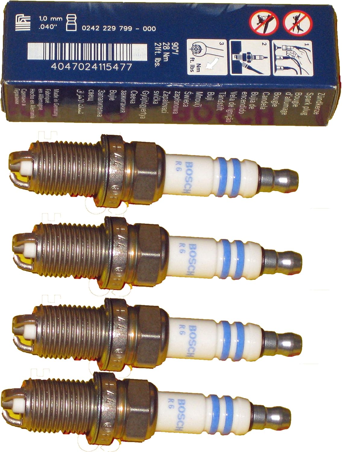Mercedes w202 C 230 Spark Plug set (x4 plugs) Bosch FR-8-KTC (7408 ...