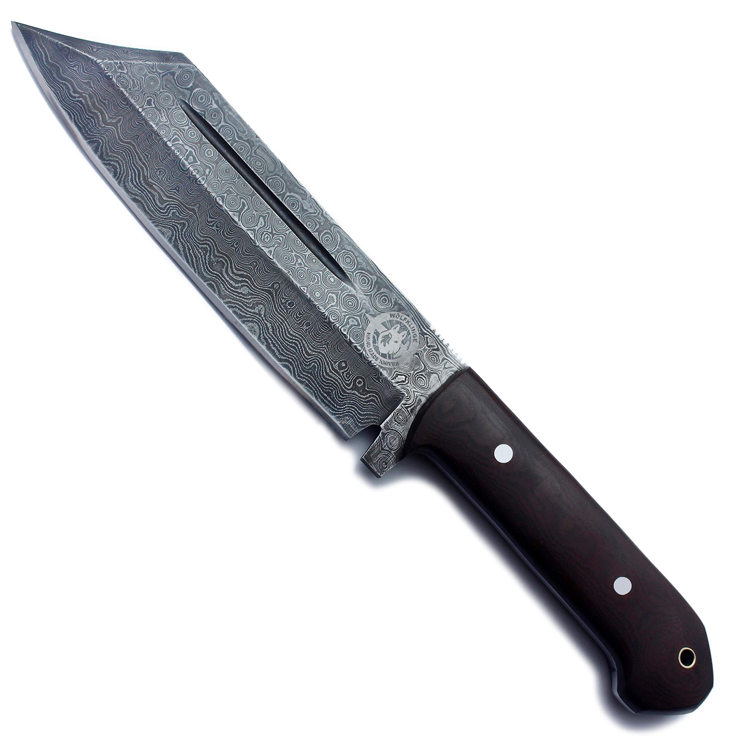 WOLFKLINGE | Handmade Premium Damascus Steel Bowie Knife | Full Tang ...