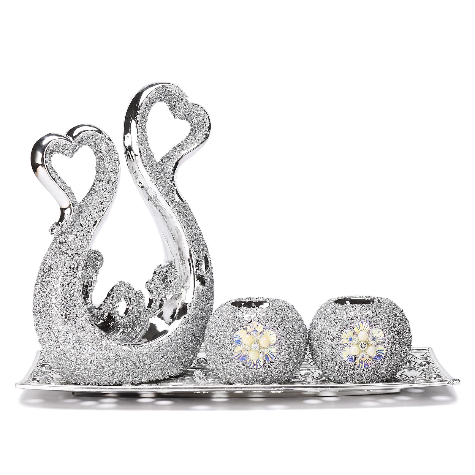 NYMYHE Glam Ceramic Apple Statue with Plate Creative Modern Ornament ...