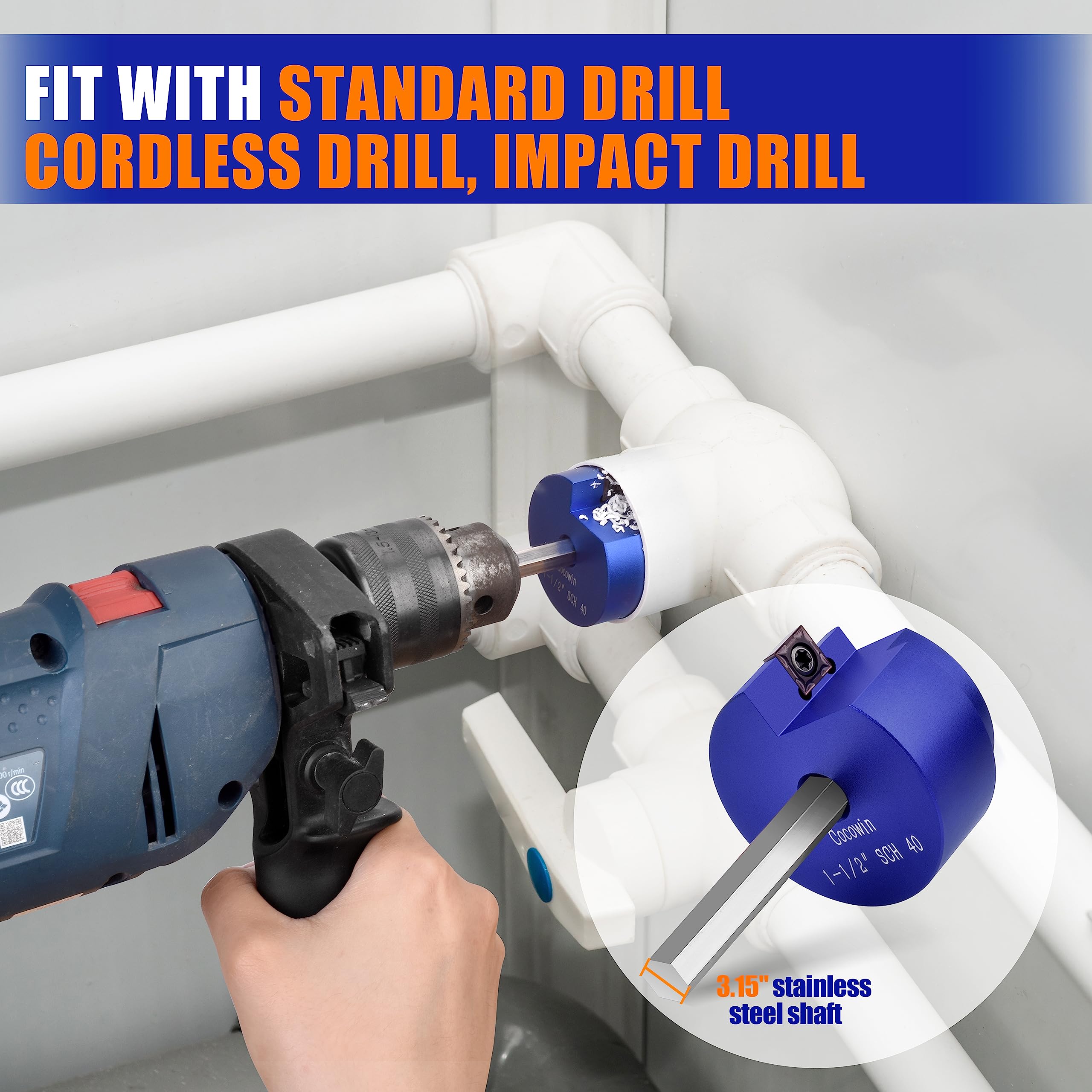 Mua PVC Pipe Reamer with 1-½-Inch Head Aluminum, PVC Fitting Saver Tool, PVC Socket Saver for ...