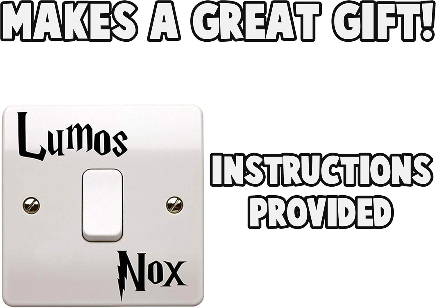 Harry Potter Inspired”Lumos Nox” (Light/Dark) Light Switch Sticker ...