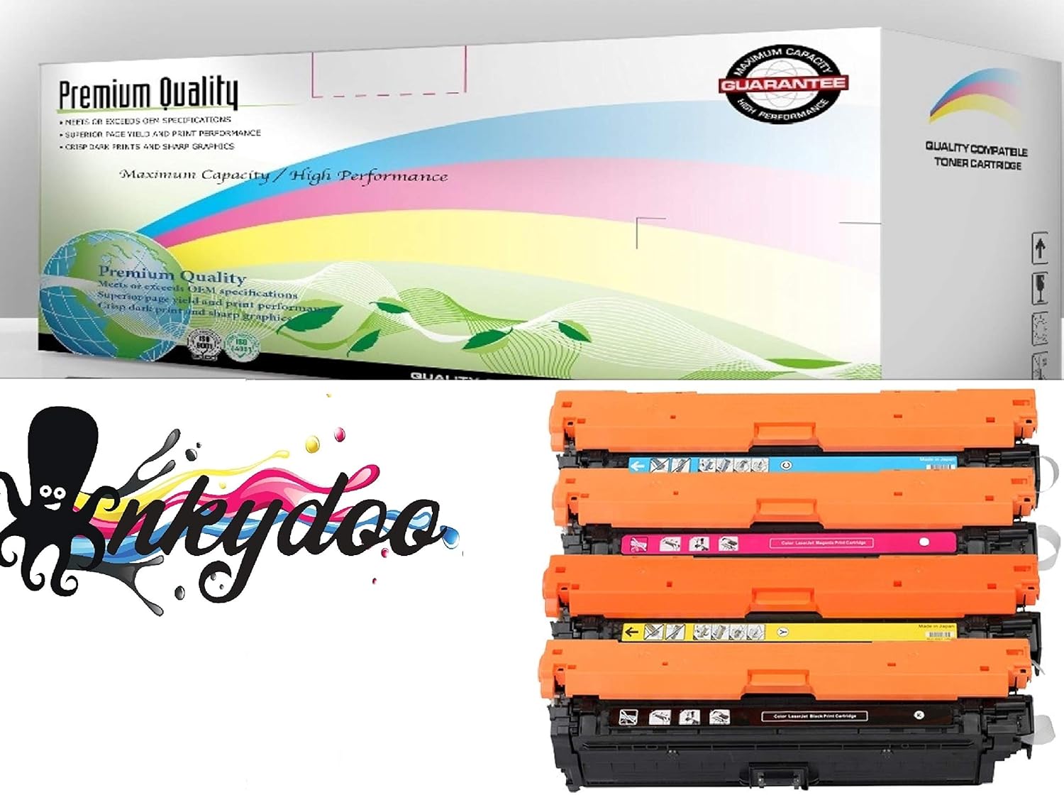 Amazon.com: InkyDoo Compatible 4 Color Toner Set for HP LJ M551 HP 507A ...