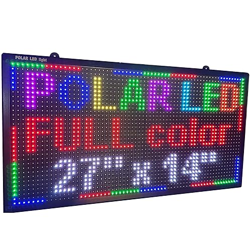 LED display 27"x14" with WIFI FULL color sign with high resolution P10 ...