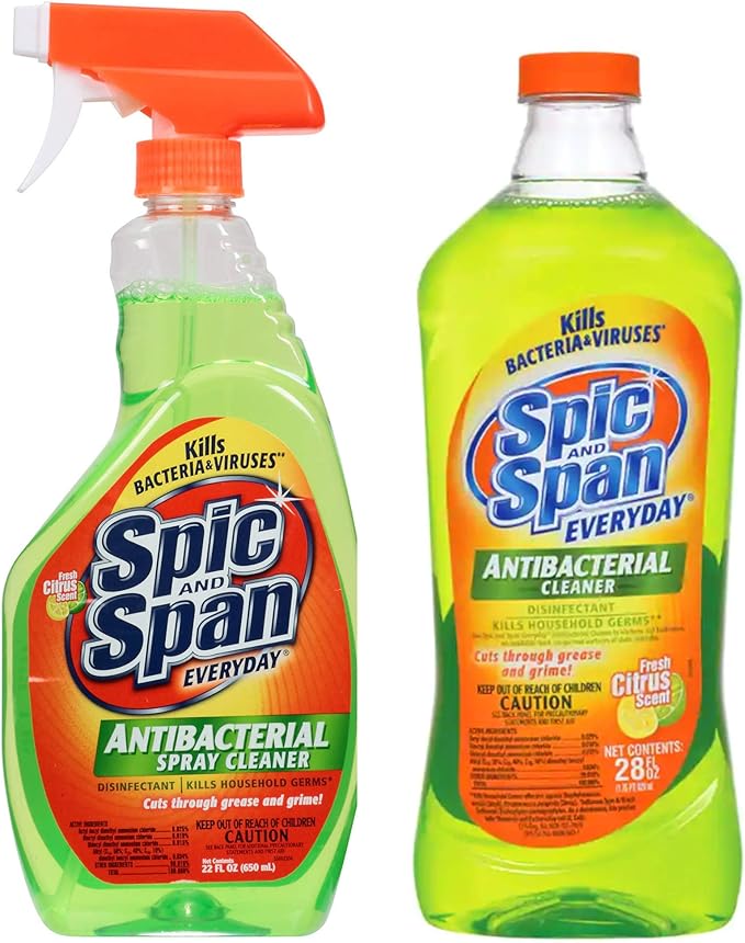 Amazon.com: Spic and Span Antibacterial Cleaner Bundle - 22oz Spray ...