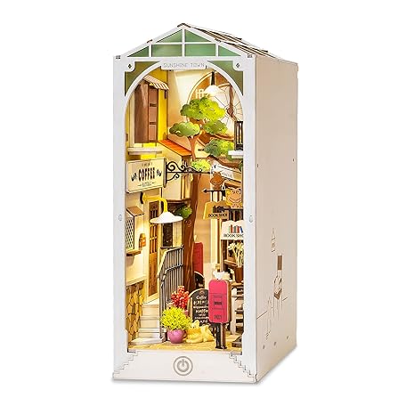 Mua Hands Craft DIY Book Nook Kit – Sunshine Town Miniature House Dollhouse LED Lights Booknook ...