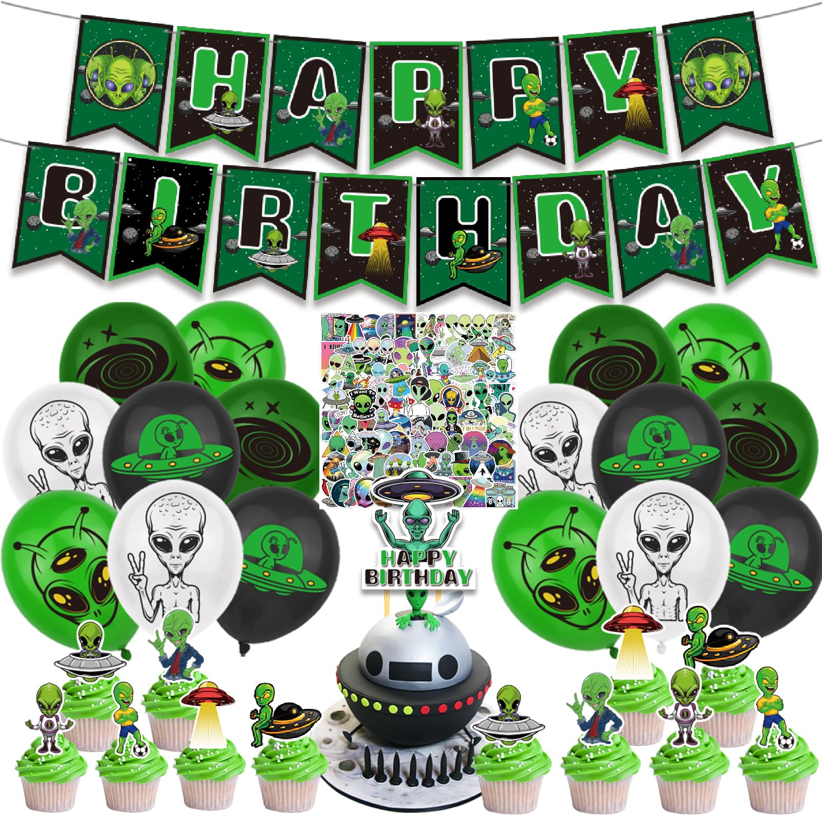 Mua 127 Pcs Alien Theme Birthday Party Supplies Include Alien Banner ...