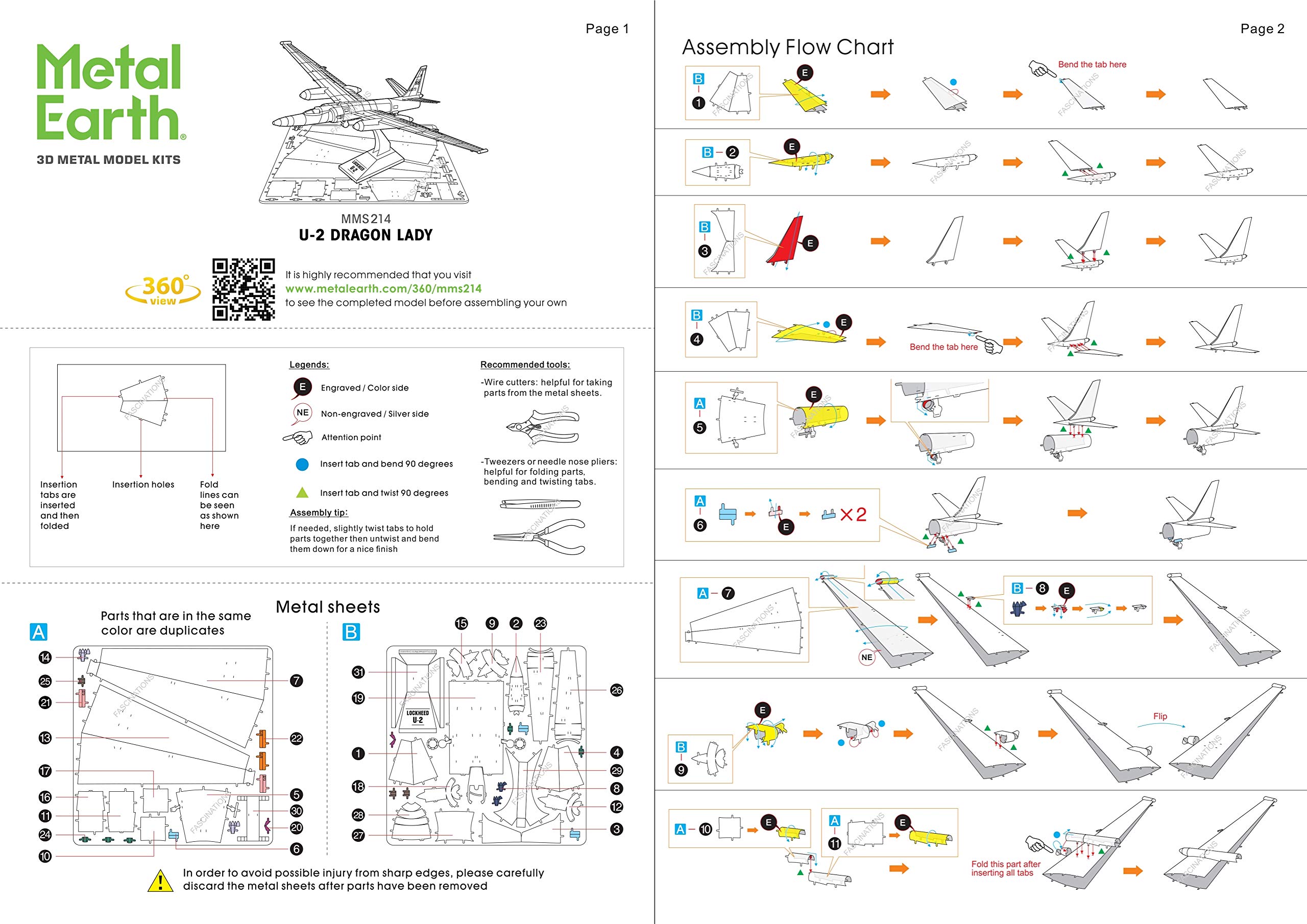 Mua Fascinations Metal Earth Lockheed Martin U-2 Dragon Lady 3D Metal ...