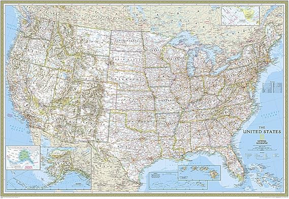 Amazon.com: National Geographic: United States Classic Enlarged Wall ...