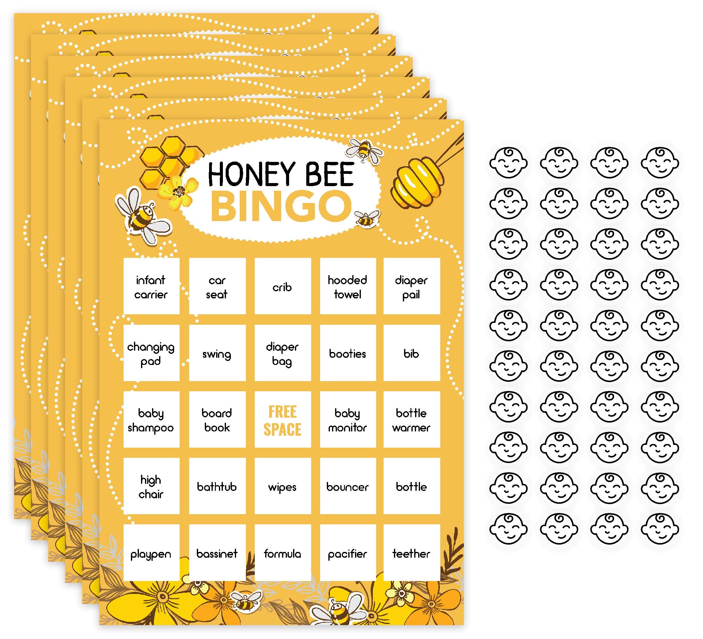 Buy Baby Shower Bingo - 24 Guests Bingo Baby Shower Game Cards With ...