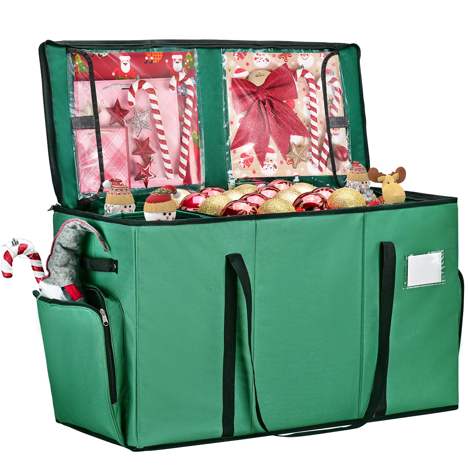 Irrantan 2-in-1 Christmas Ornament Storage Box & Xmas Figurine ...