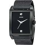 Amazon.com: GUESS Rectangular Stainless Steel Blue Ionic Plated Mesh ...