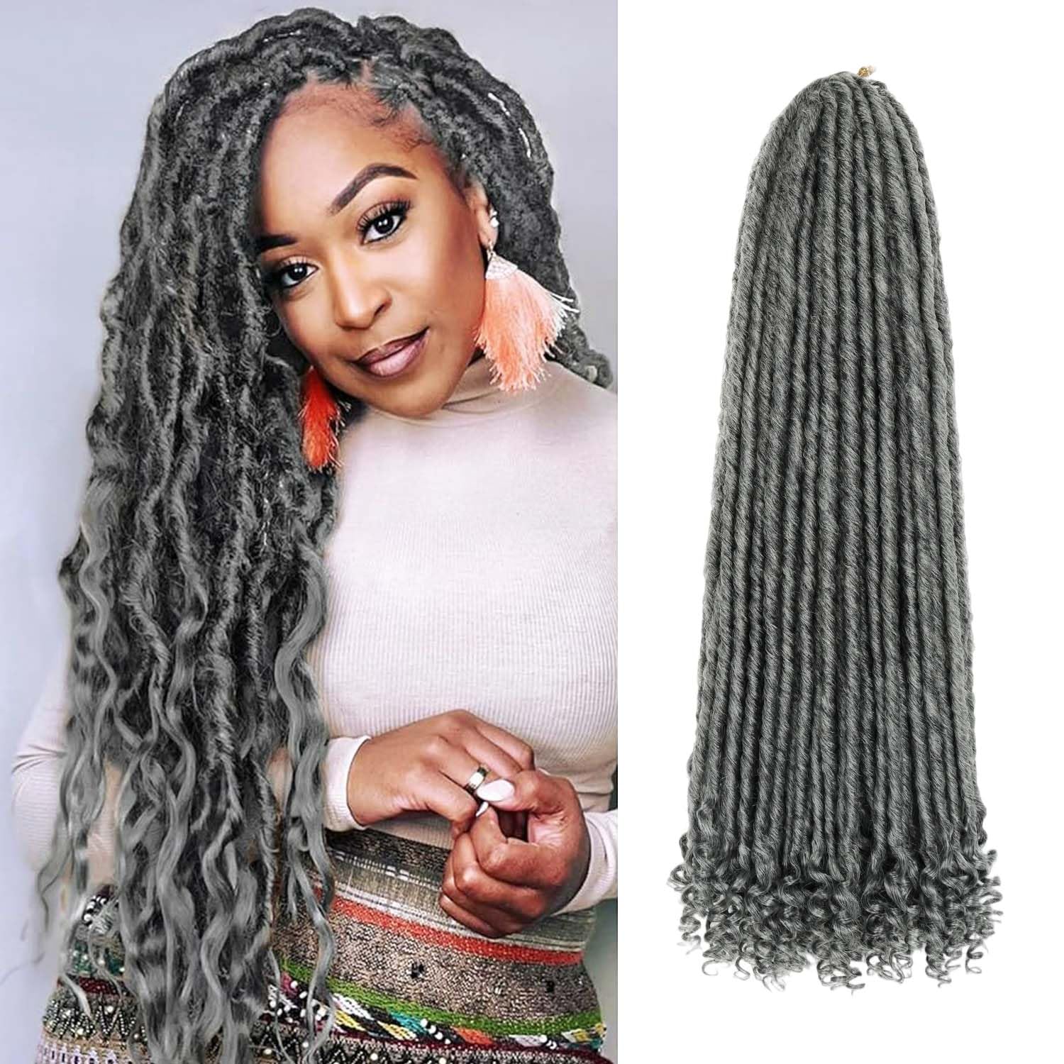 6 Packs Goddess Locs Crochet Hair, 24 Inch Straight Faux Locs Crochet ...