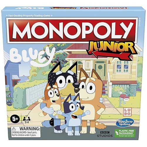 Hasbro Gaming Monopoly Junior Bluey Edition Board Game | Kids Play as ...