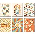 Amazon.com: 60s 70s Vintage Wall Art Poster Groovy Room Decor Aesthetic Retro Hippie Flower Wall ...