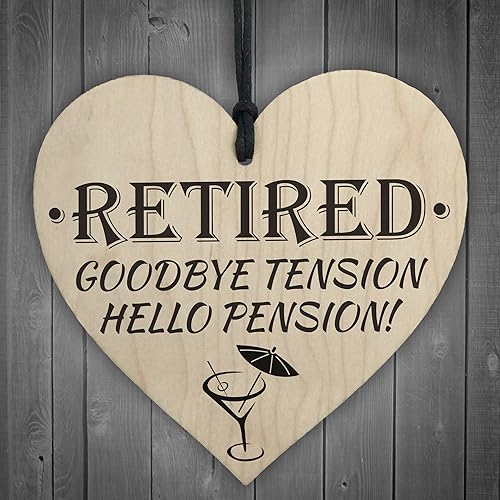 Wooden Funny Sign Wall Plaque Gift Present Retired Goodbye Tension ...