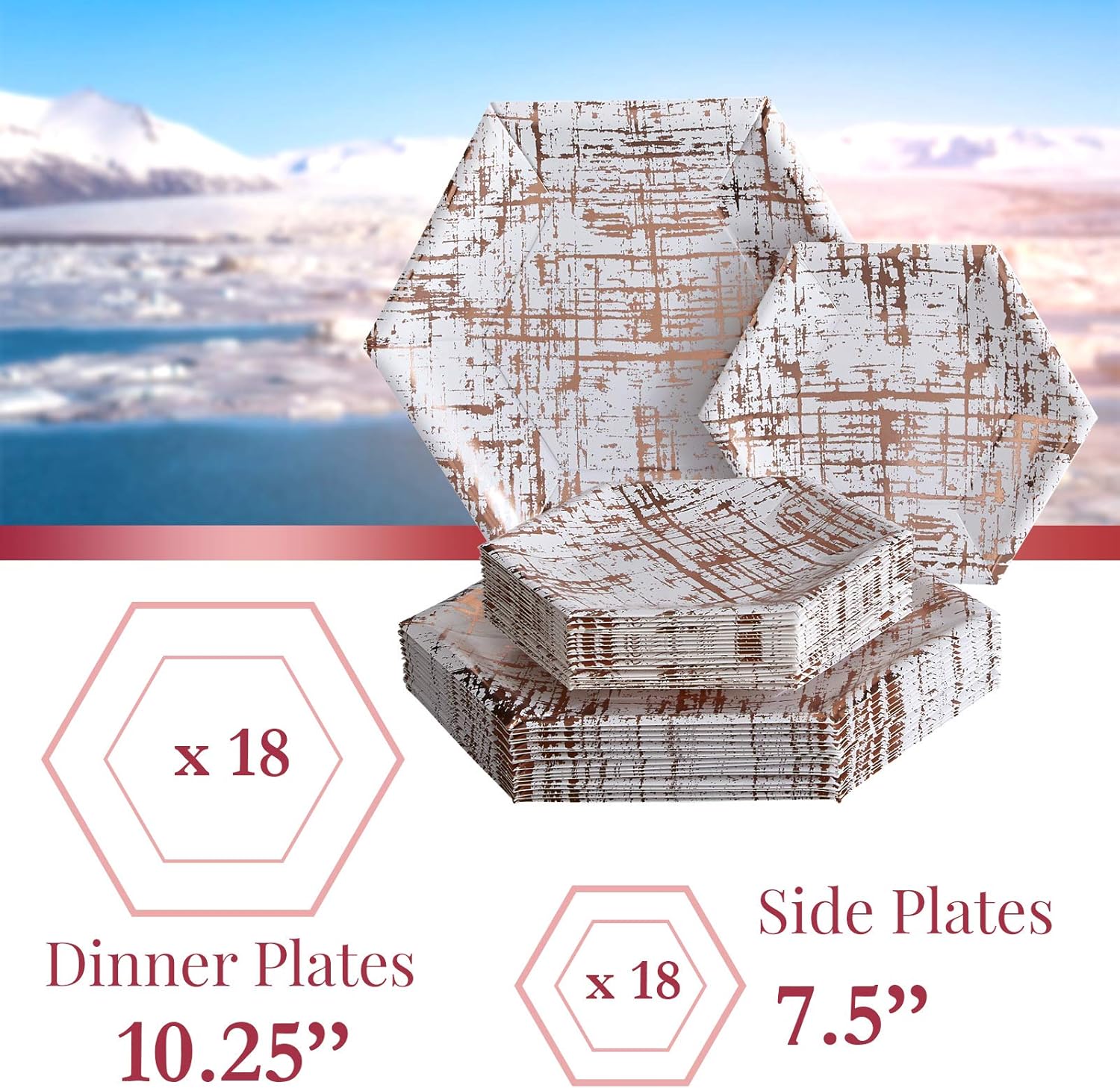 PARTY DISPOSABLE 36 PC DINNERWARE SET | 18 Dinner Plates | 18 Side ...