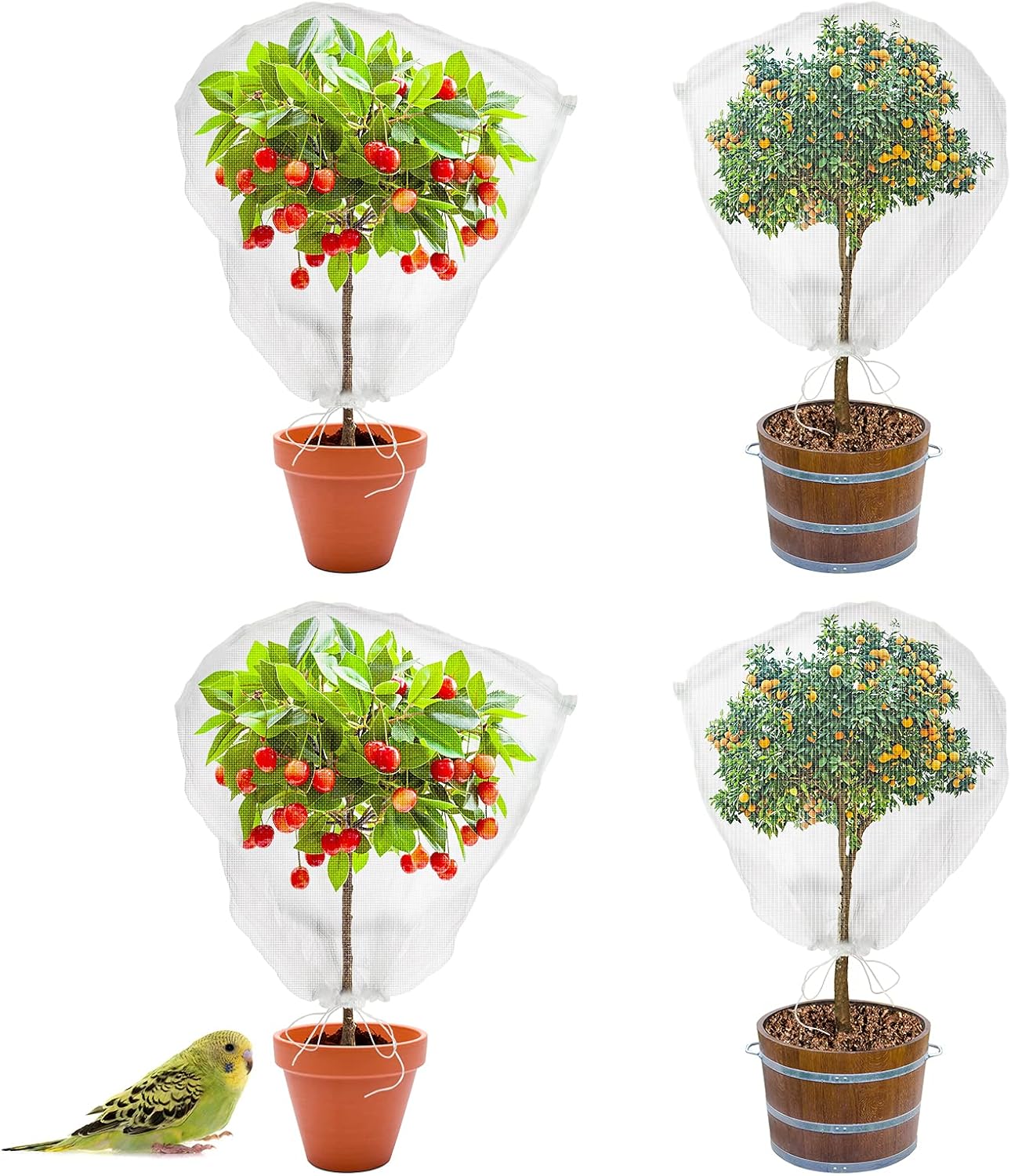 Coolrunner 4 Pack Plant Bird Squirrel Barrier Netting, 3.2 X 2.6 Ft ...