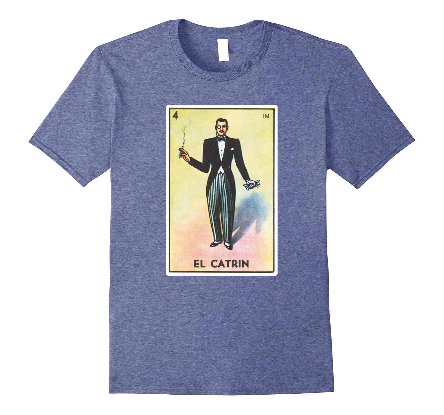El Catrin Card T-Shirt Gentleman Dandy Dapper Man Loteria-BN – Banazatee