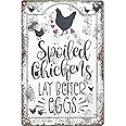 Amazon.com : Chicken Coop Signs Outdoor-Farmhouse Farm Spoiled Chickens ...