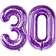 Amazon.com: KatchOn, Giant Purple 30 Balloon Numbers - 40 Inch, Purple ...