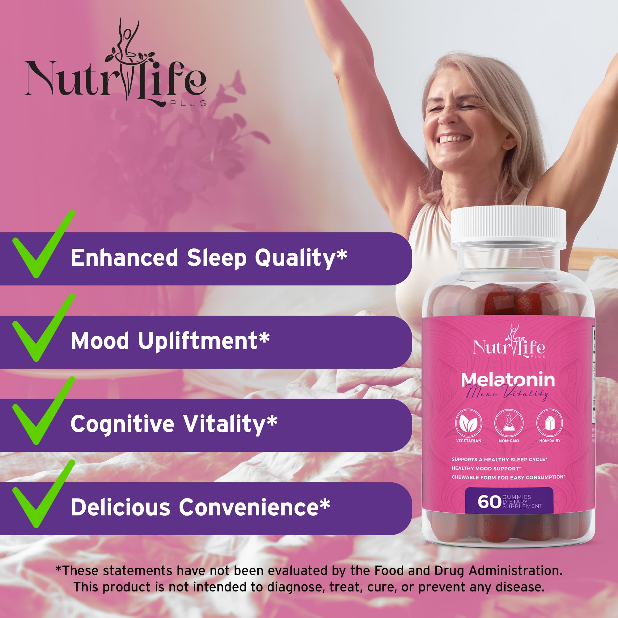 Mua Nutrilife Plus Melatonin Sleep Aid for Women - Melatonin Gummy That ...