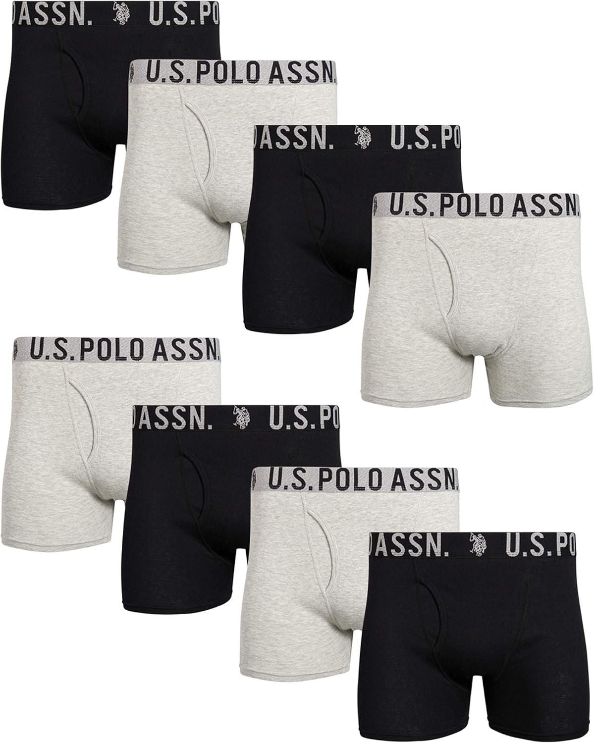 U.S. Polo Assn. Men's Cotton Boxer Briefs Underwear with Functional Fly ...