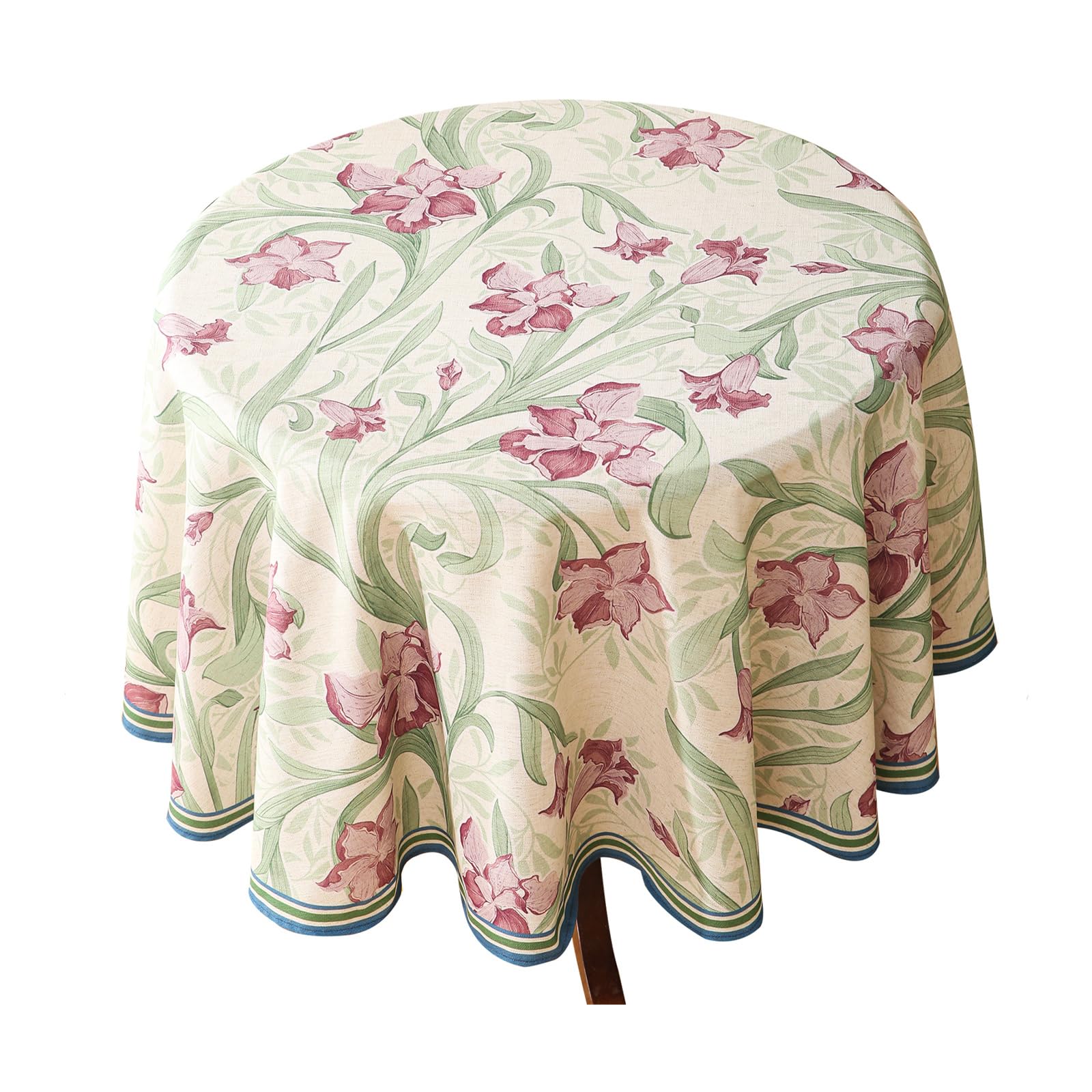 patdrea Designer Purple Tablecloth for Round Tables,Framhouse Linen ...
