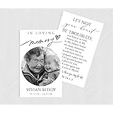 Amazon.com: Funeral Memorial Prayer Cards, Double-Sided, Photo ...