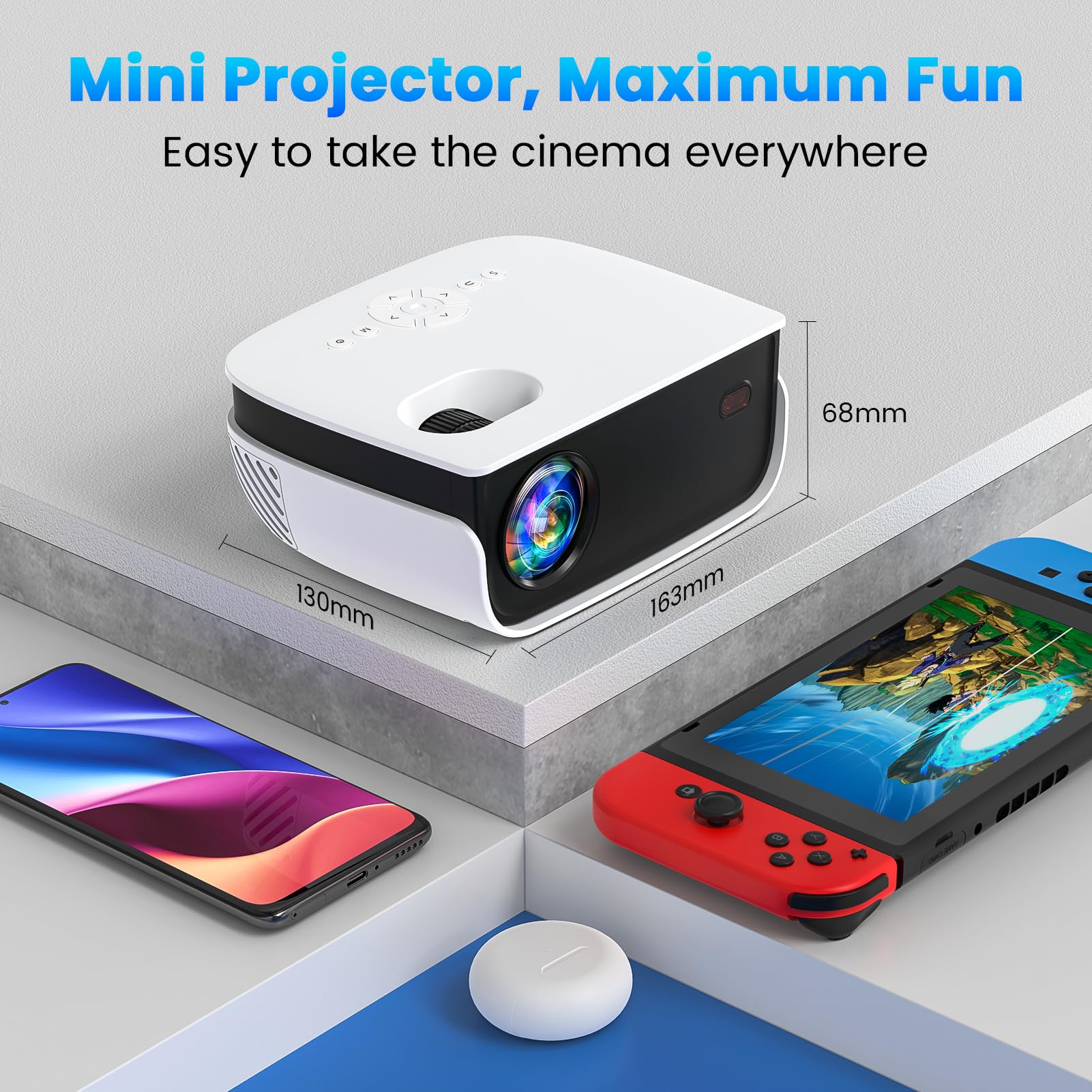 Outdoor Projector, Mini Projector for Home Theater, 1080P and 240 ...